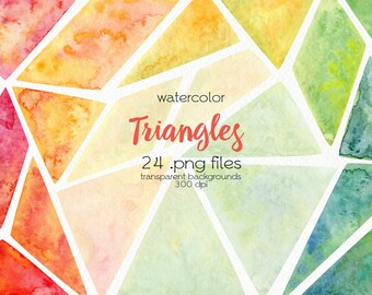Watercolor Triangles - Etsy
