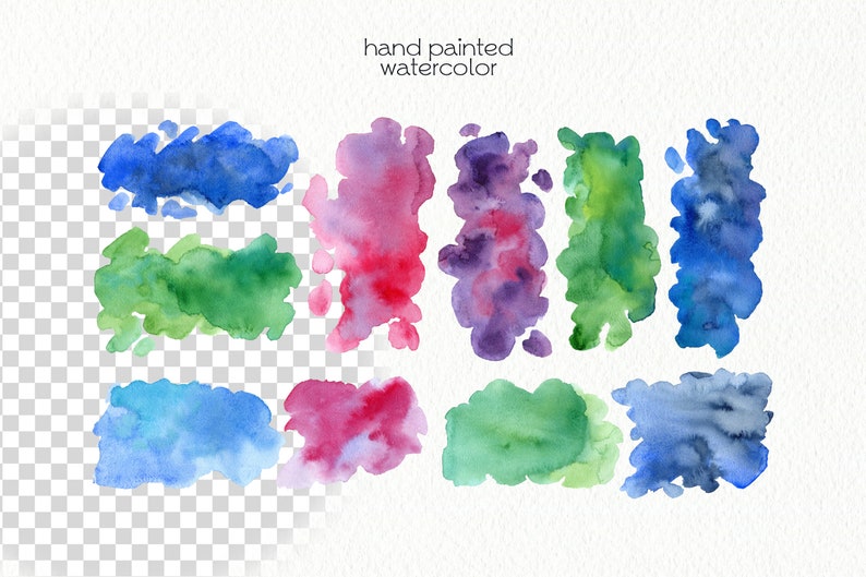 Watercolor Spots Clipart / Splashes and Splotches / Textures / | Etsy