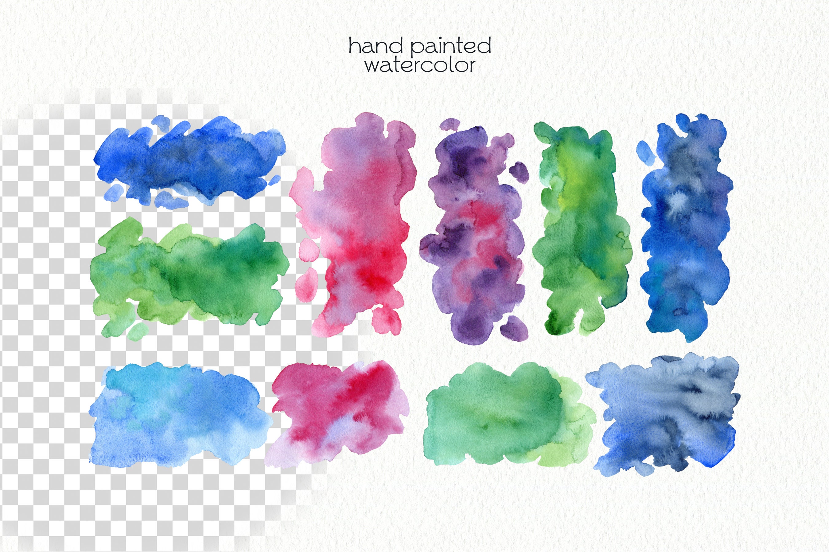 Watercolor Spots Clipart / Splashes and Splotches / Textures / Shapes ...