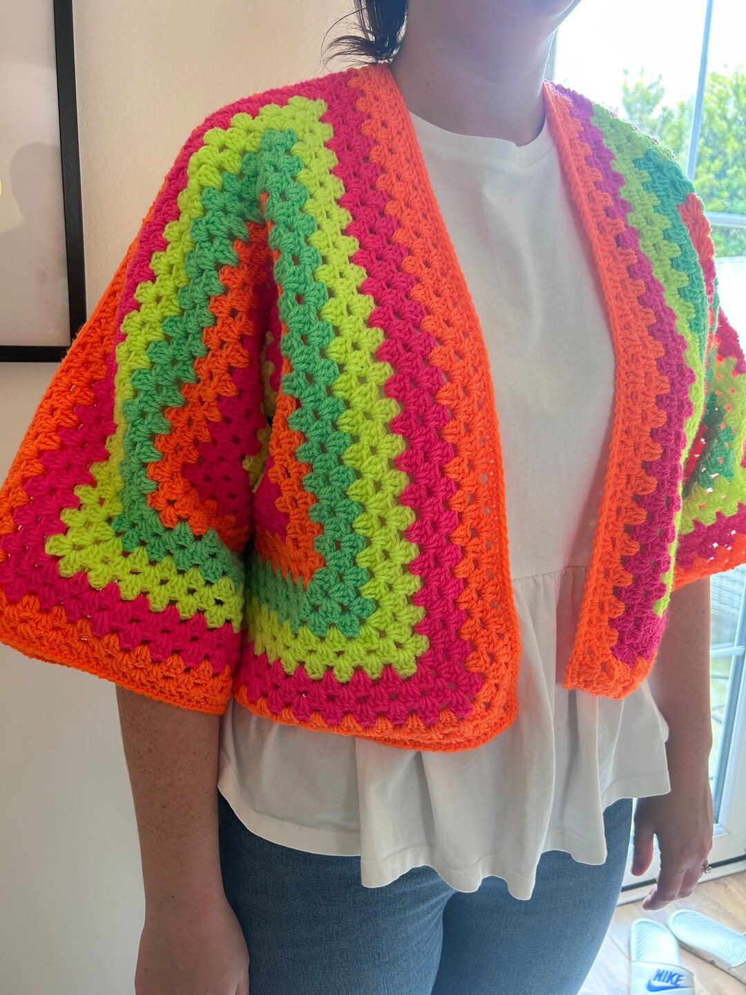 Neon. Campfire Cardigan. Granny Square Cardigan. Crochet Cardigan ...