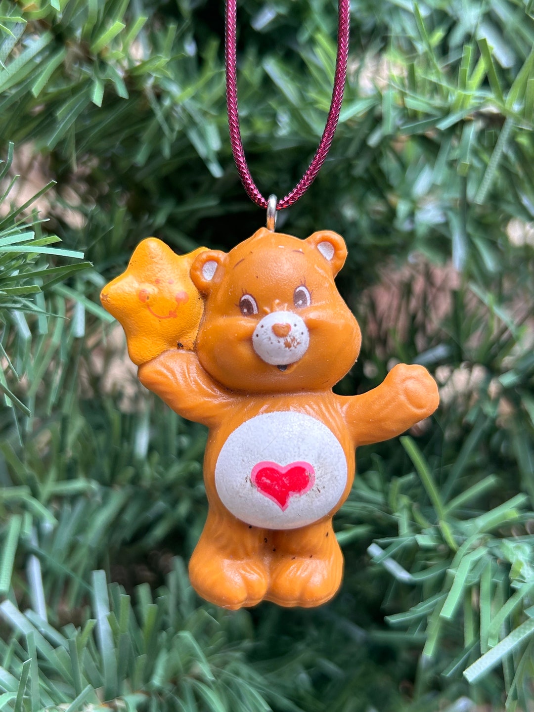 Distinctive Christmas Ornaments. Care Bear Christmas Ornament. Care Bear Figure. Retro Christmas ...