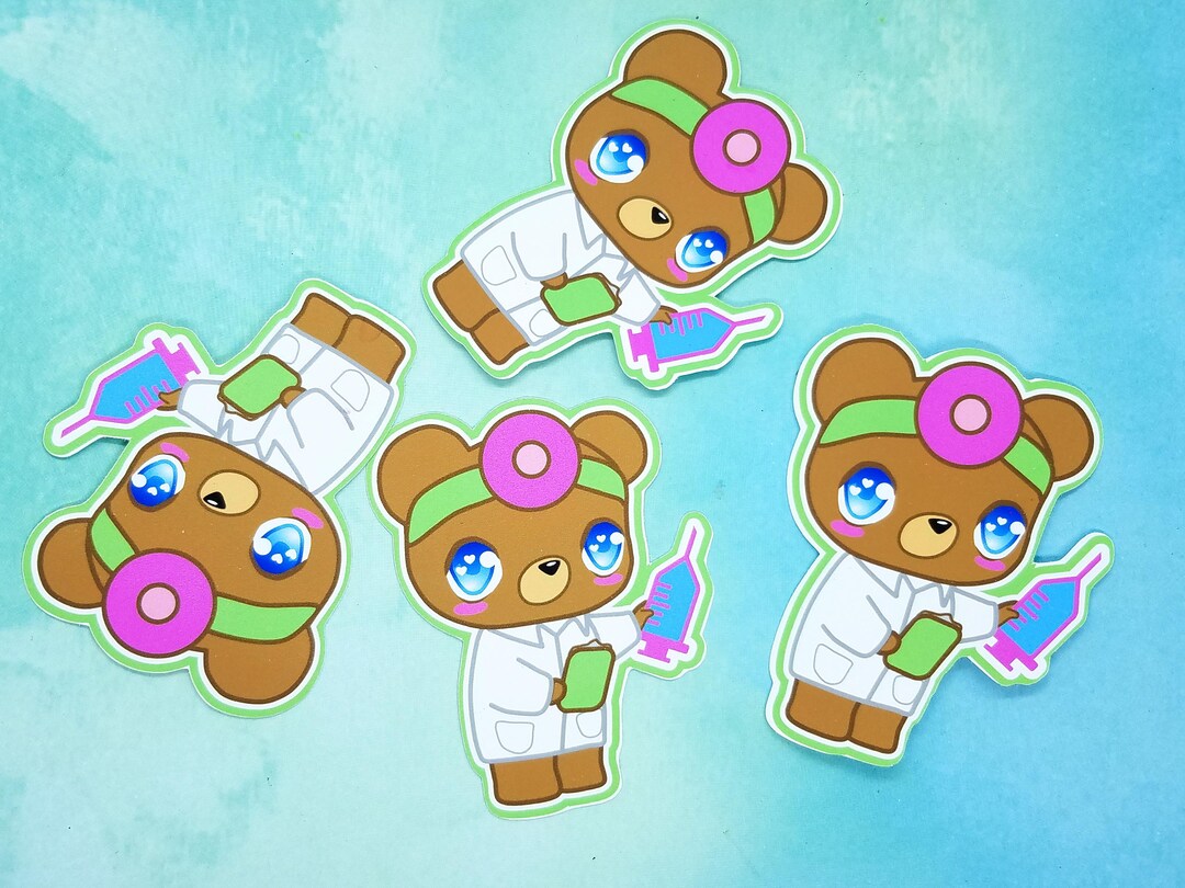 Kawaii Medical Bear Doctor Single Vinyl Sticker - Etsy