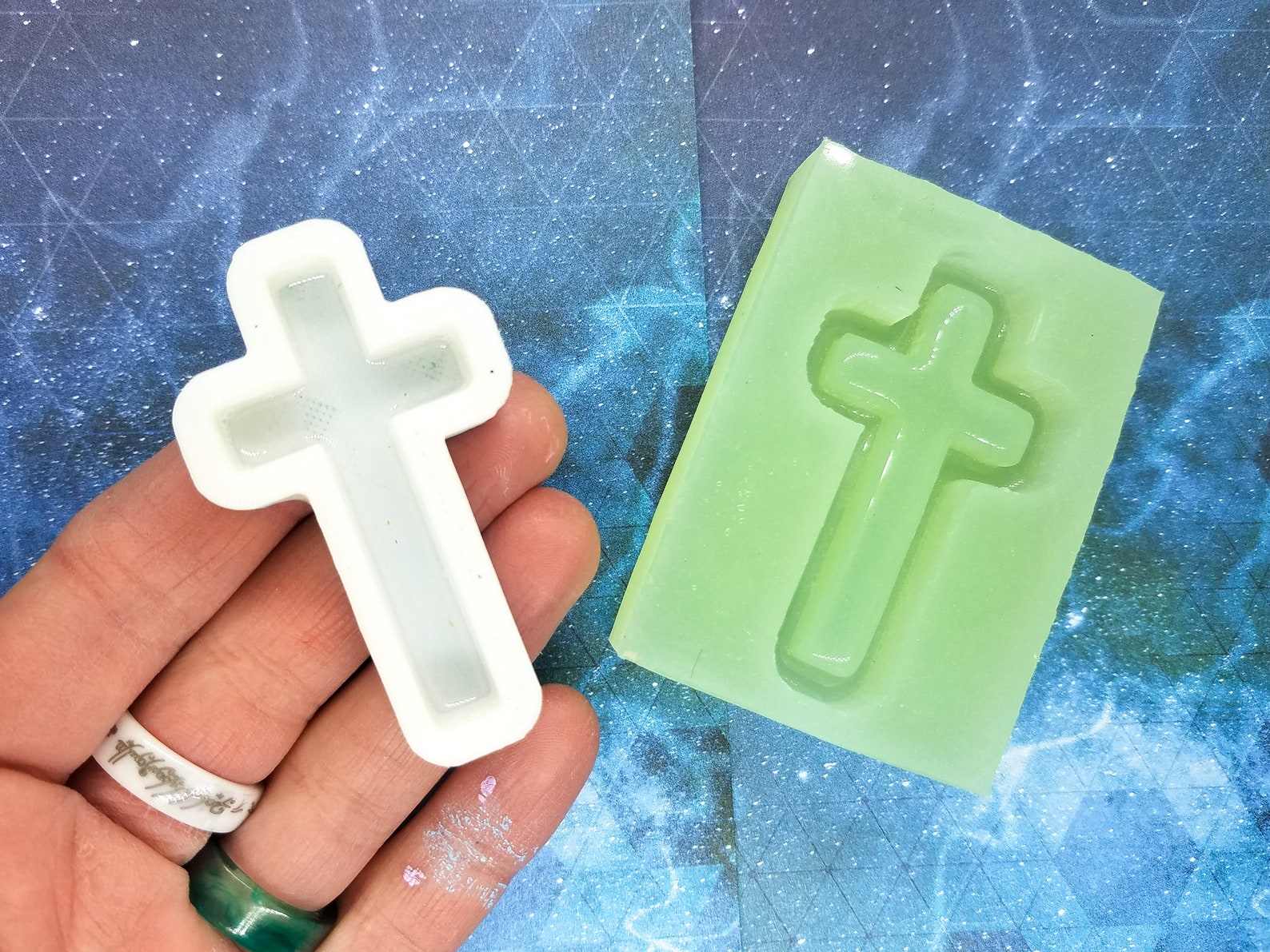 Cross Crucifix Shaker Rubber Mold Opaque Made in America - Etsy