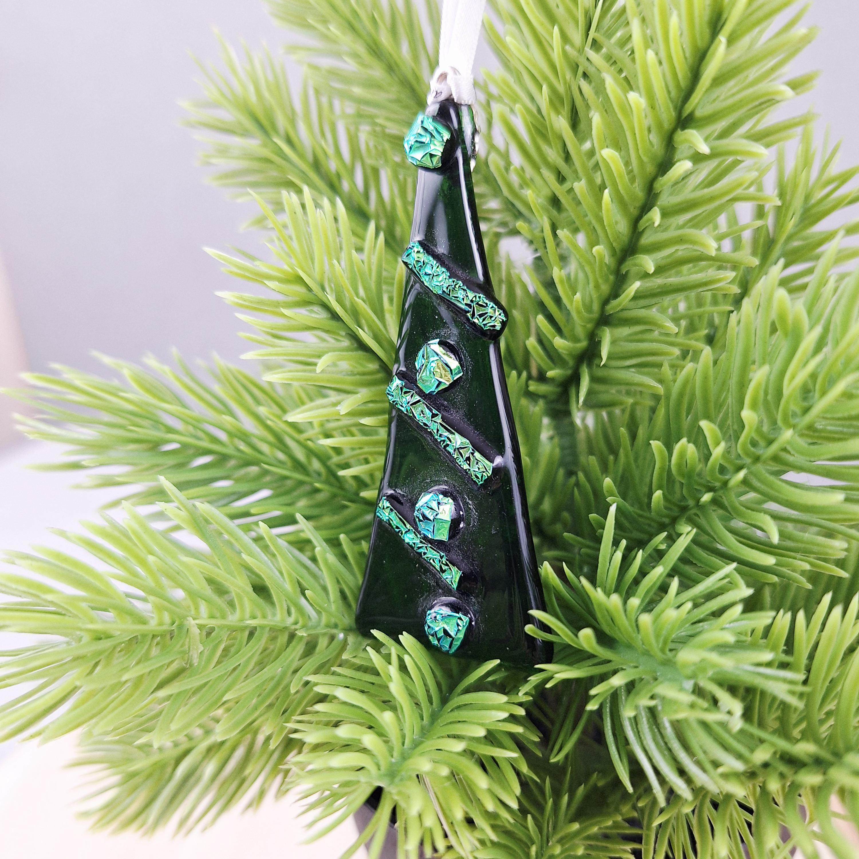 Fused Glass Christmas Tree Decoration - Etsy