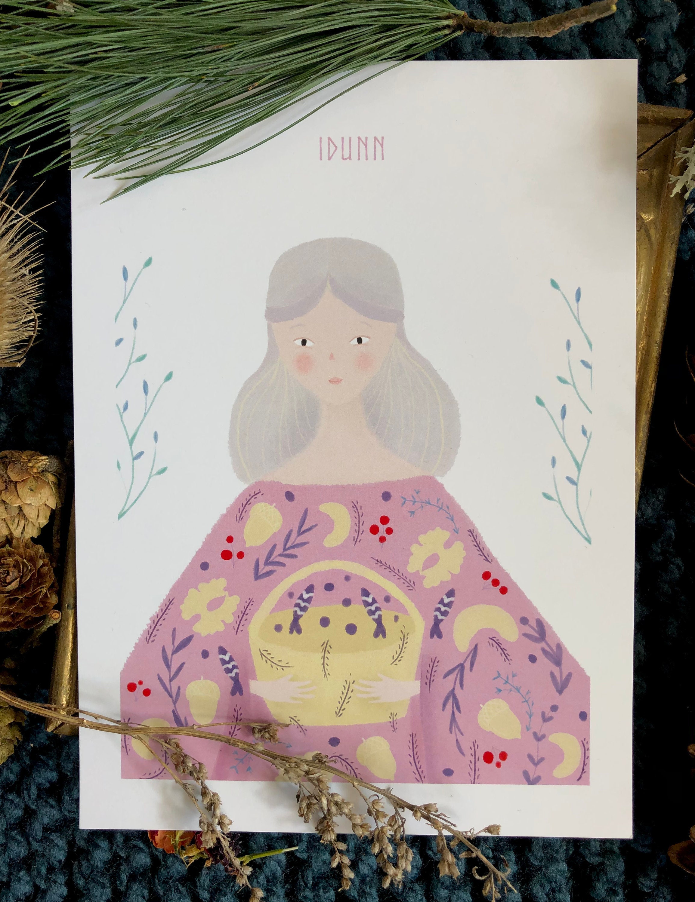 Idunn Idunna Norse Goddess Art Poster Print Illustration - Etsy