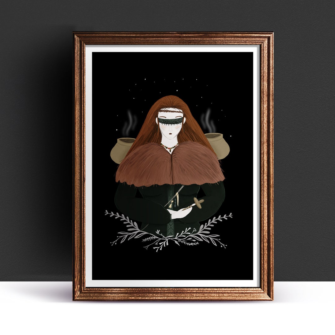 Völva - Volva - Art Poster Print Illustration - Sorceress - Mythical ...