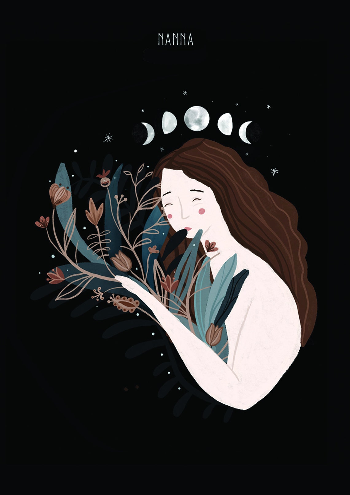 Nanna Norse Goddess Art Poster Art Print Illustration - Etsy