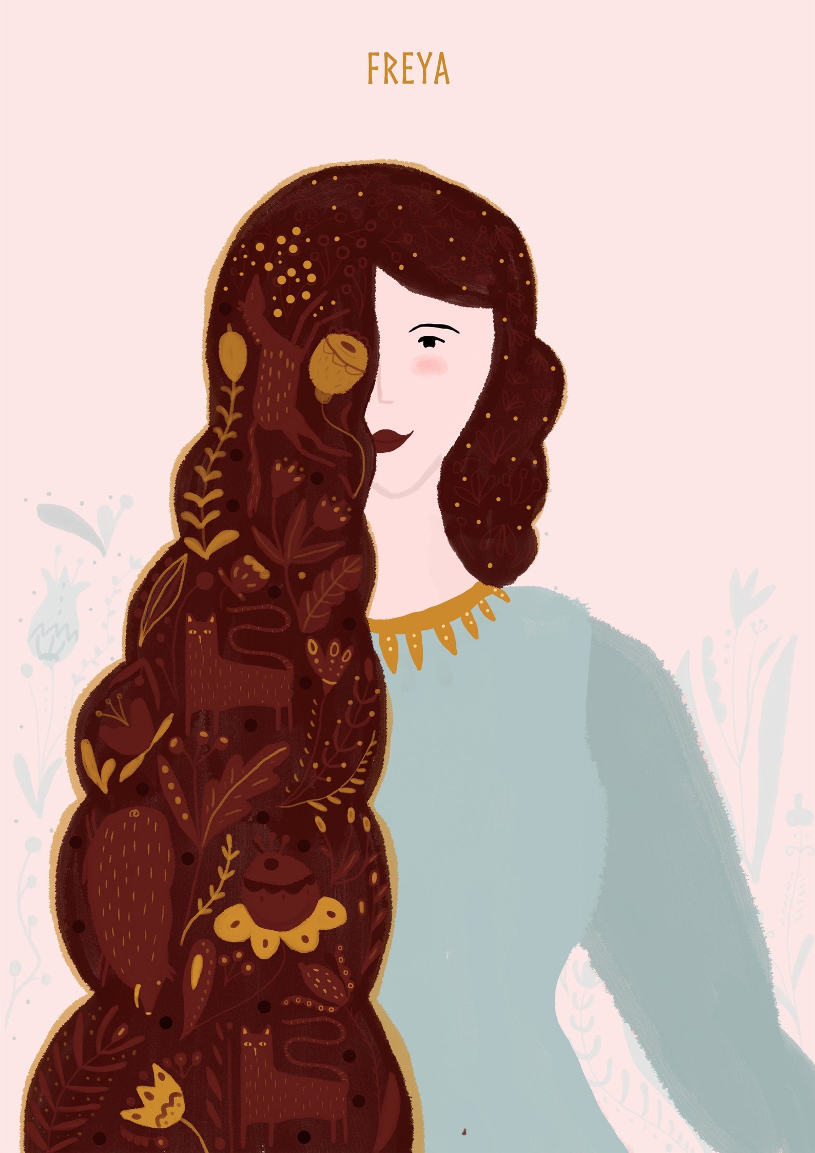 Freya Freyja Norse Goddess Art Print Freya Illustration - Etsy