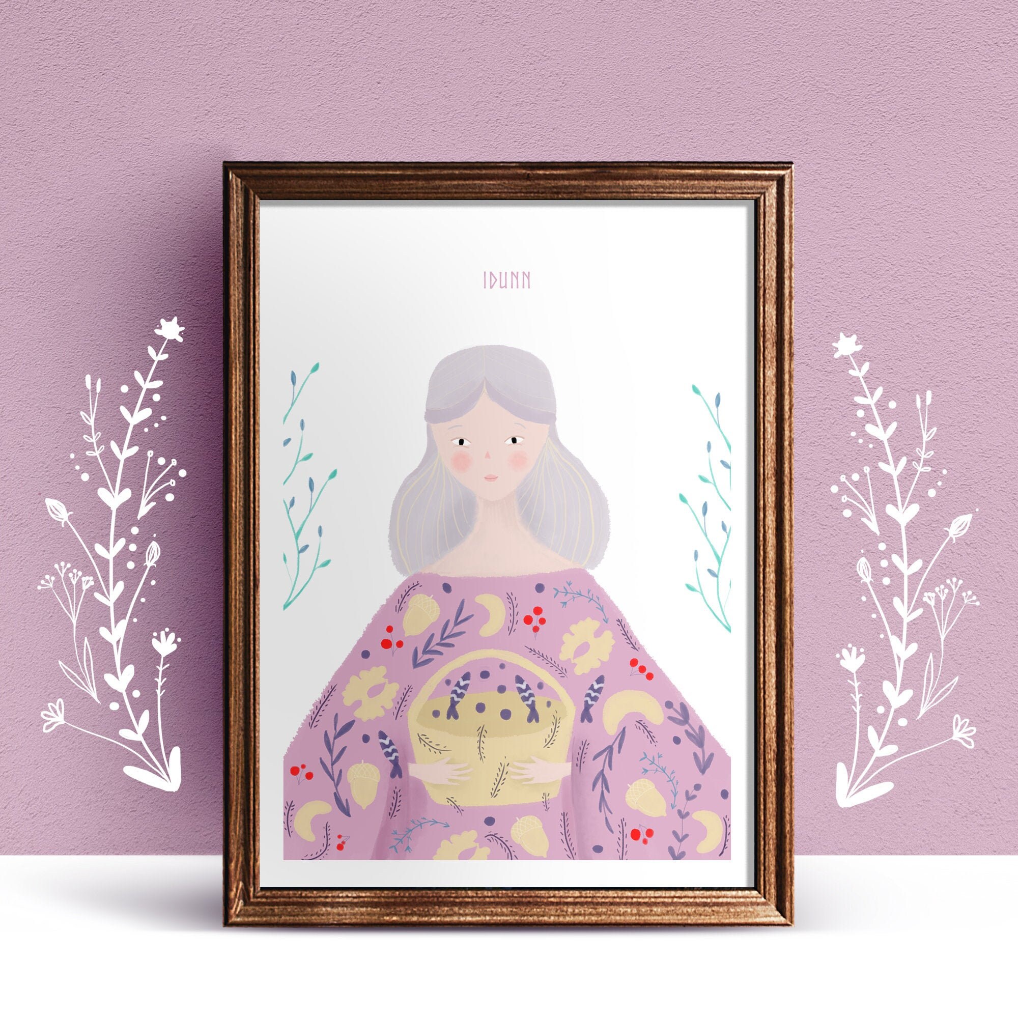 Idunn Idunna Norse Goddess Art Poster Print Illustration - Etsy