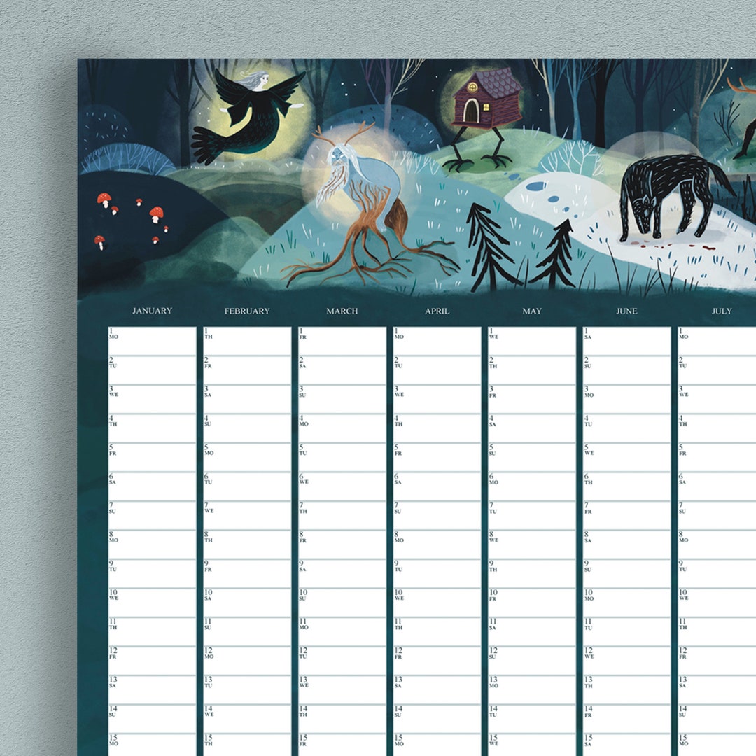 DIGITAL FILE CALENDAR / Slavic Mythology Creatures Calendar / - Etsy