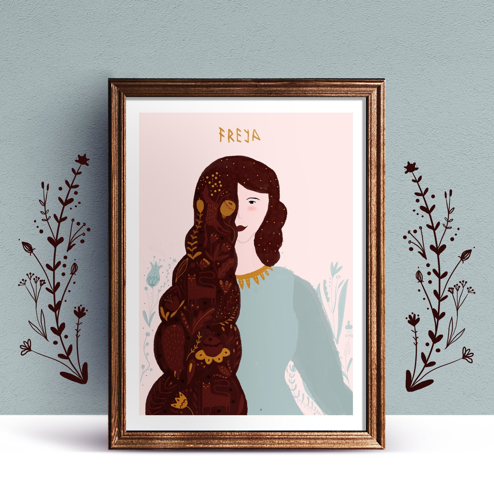 Freya Freyja Norse Goddess Art Print Freya Illustration | Etsy