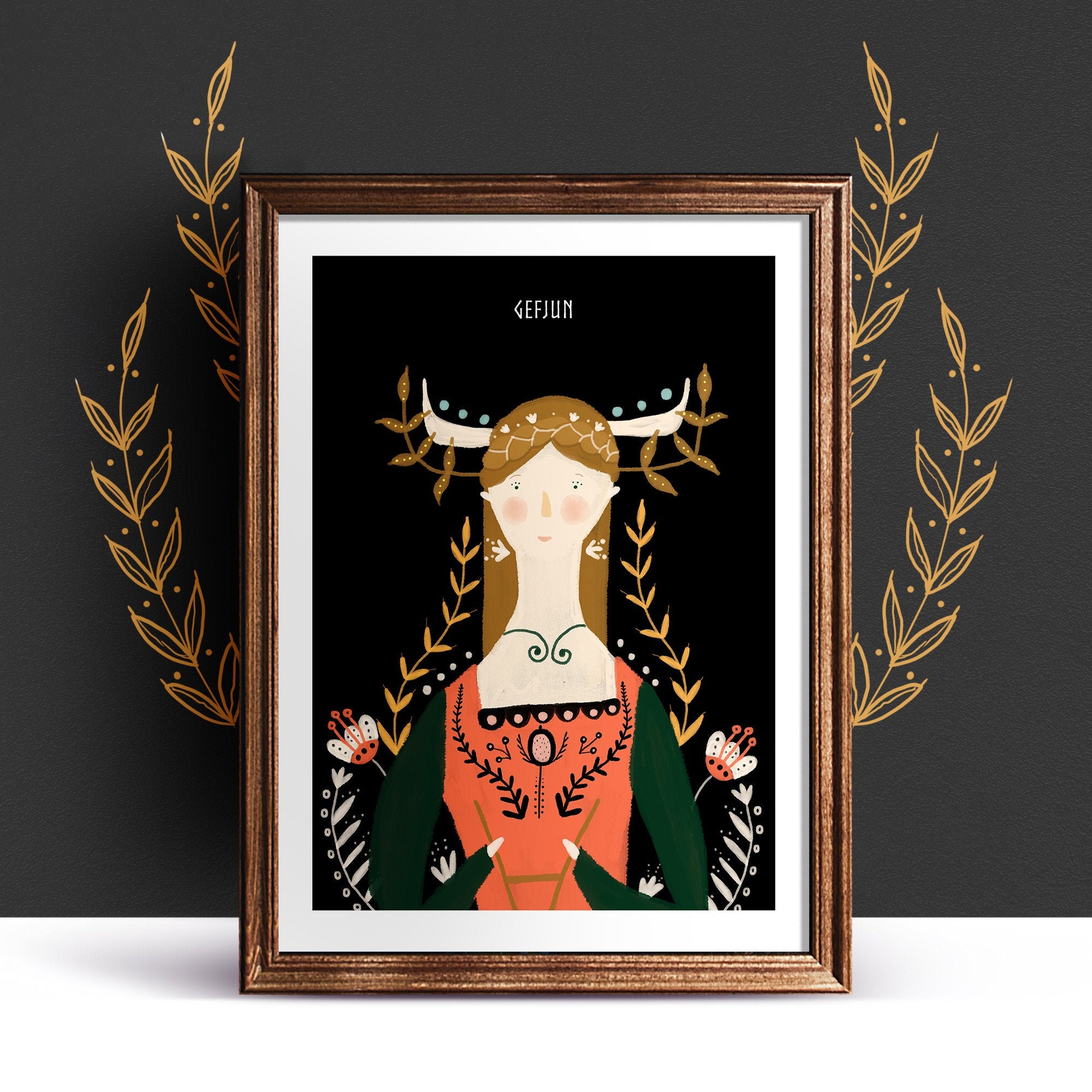 Gefjun Gefjon Norse Goddess Art Print Illustration Witch - Etsy UK