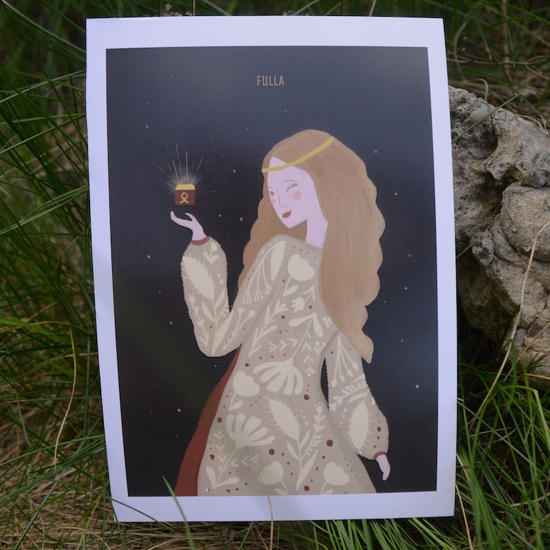 Fulla Norse Goddess Art Poster Print Illustration Witch | Etsy