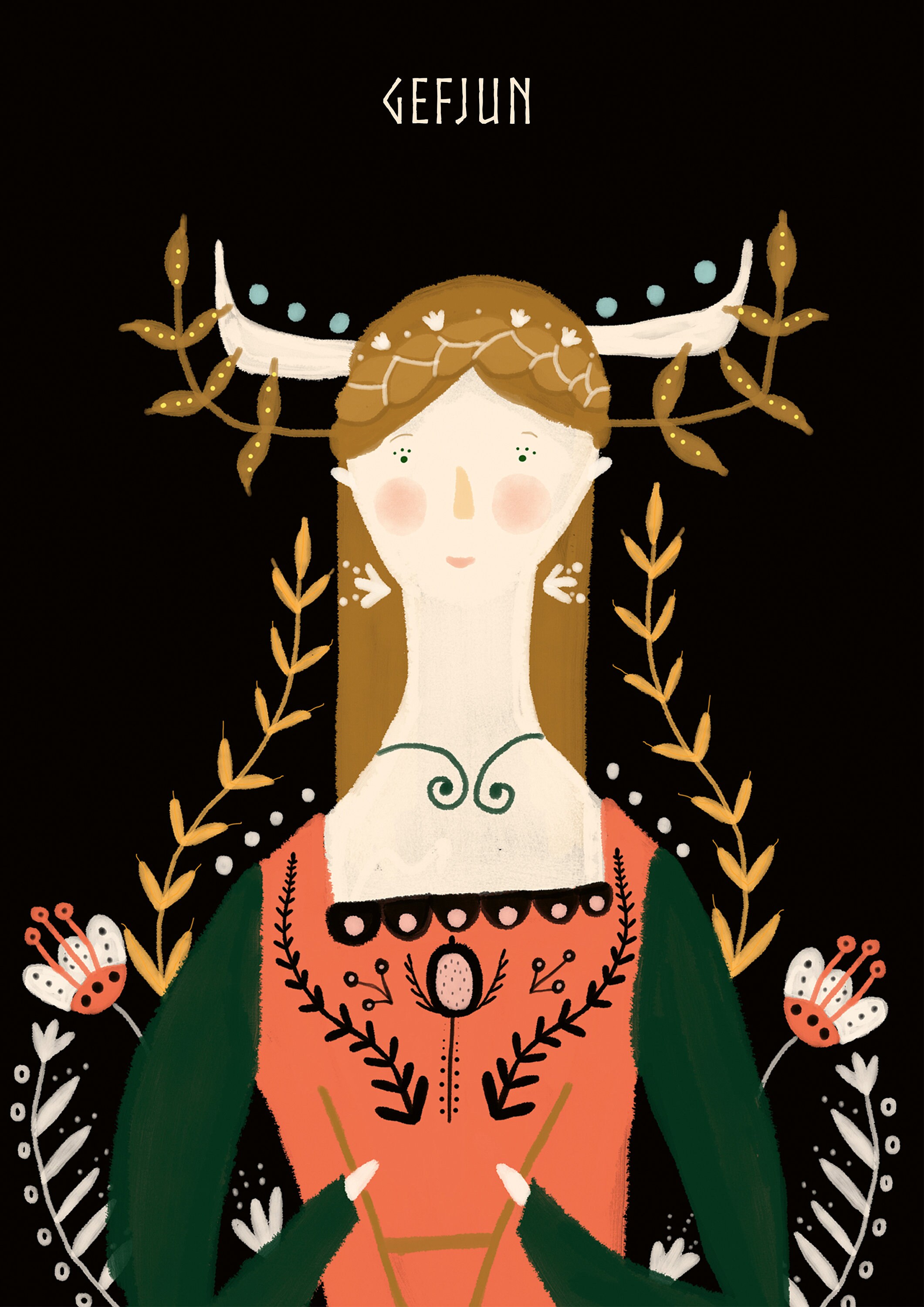 Gefjun Gefjon Norse Goddess Art Print Illustration Witch - Etsy UK