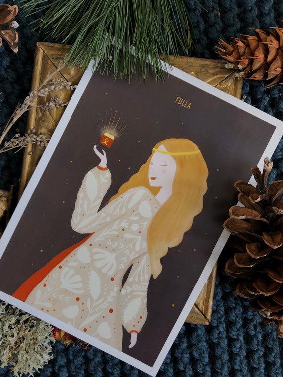 Fulla Norse Goddess Art Poster Print Illustration Witch | Etsy