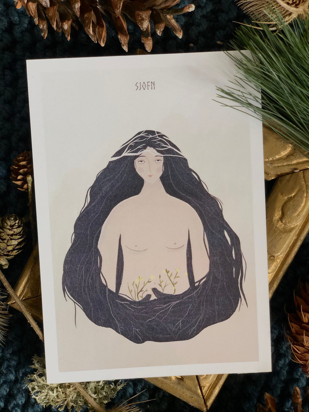 Sjofn - Norse Goddess - Art Poster Print - Love Goddess- Heathen Pagan ...