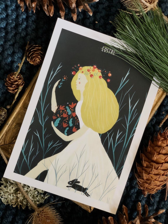 Eostre Poster Print Illustration Anglo-saxon Goddess Witch | Etsy