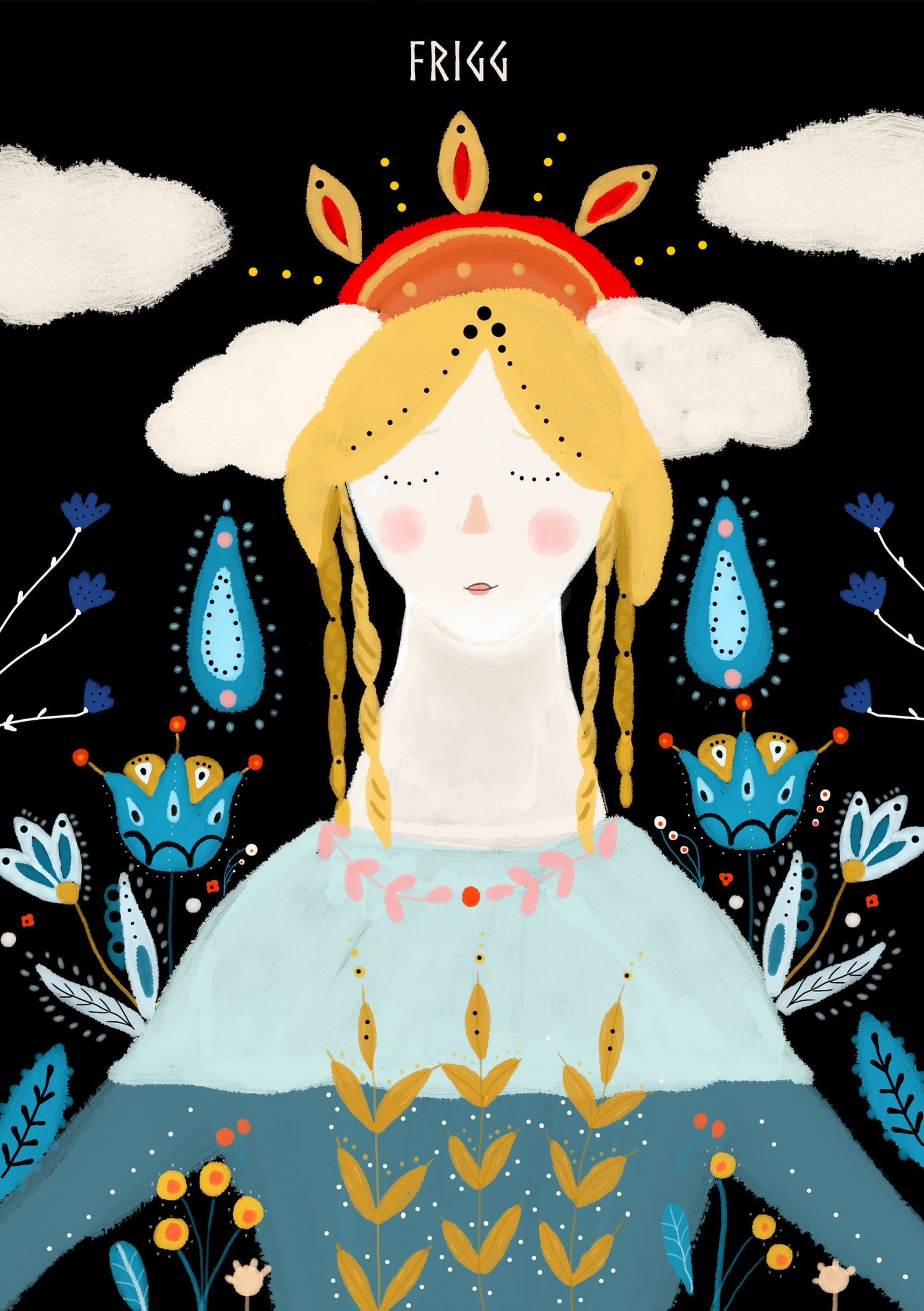 Frigg Frigga Norse Goddess Poster Print Illustration - Etsy