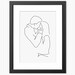 Intimate Art, Couple Kiss Line Art, Romance Art, Love Art Wall Decor ...