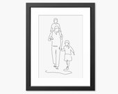 Line Art Print Line Drawing Family Print Family Drawing - Etsy