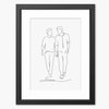 Intimate Art, Couple Kiss Line Art, Romantic Wall Art, Romance Art ...