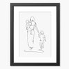 Intimate Art, Couple Kiss Line Art, Romantic Wall Art, Romance Art ...