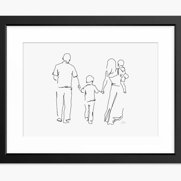 Family Line Drawing - Etsy