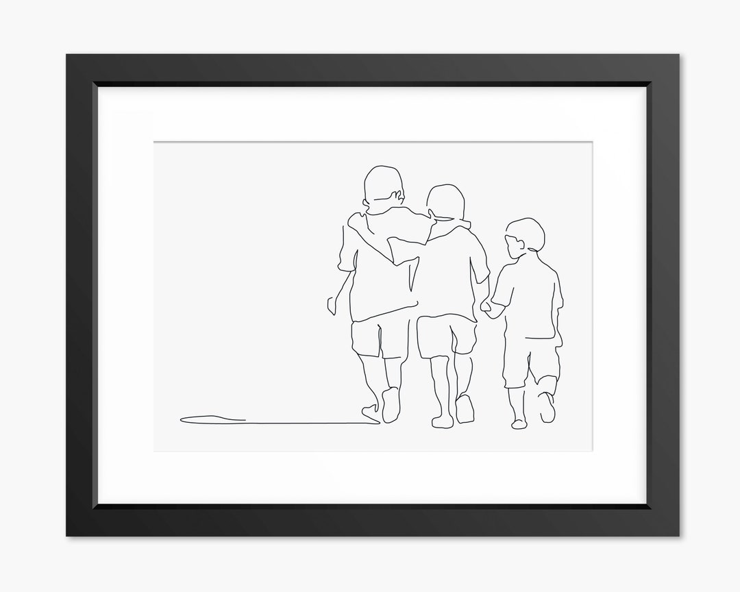 Family Line Art, Line Art, Line Drawing, Family Print, Family Portrait ...