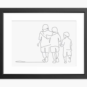 Family Line Art Line Art Line Drawing Family Print Family - Etsy