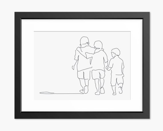 Family Line Art Line Art Line Drawing Family Print Family - Etsy UK