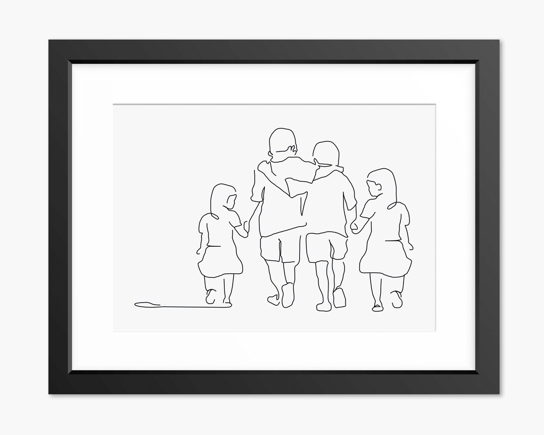 Brothers and Sisters Print, Sibling Illustration, Sibling Drawing ...