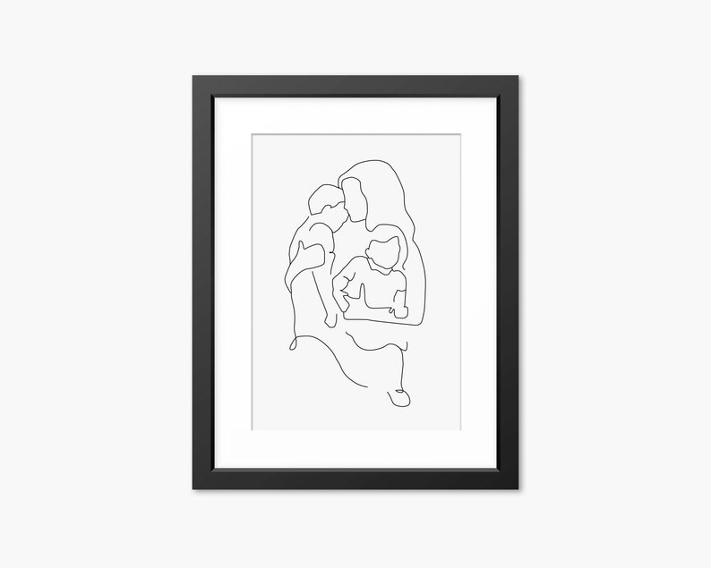 Family Print Family Illustration Family Line Art Line Art - Etsy