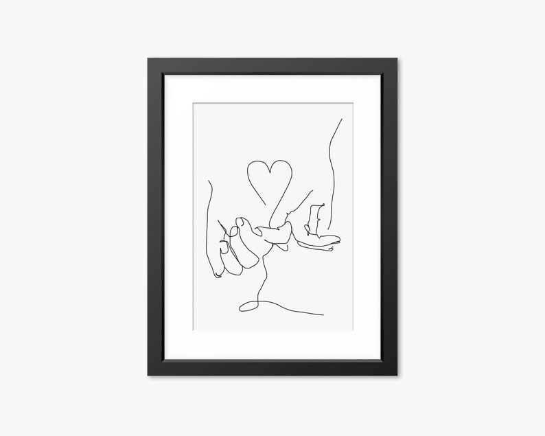 Line Drawing Hands Line Drawing Print Line Art Hand Line - Etsy