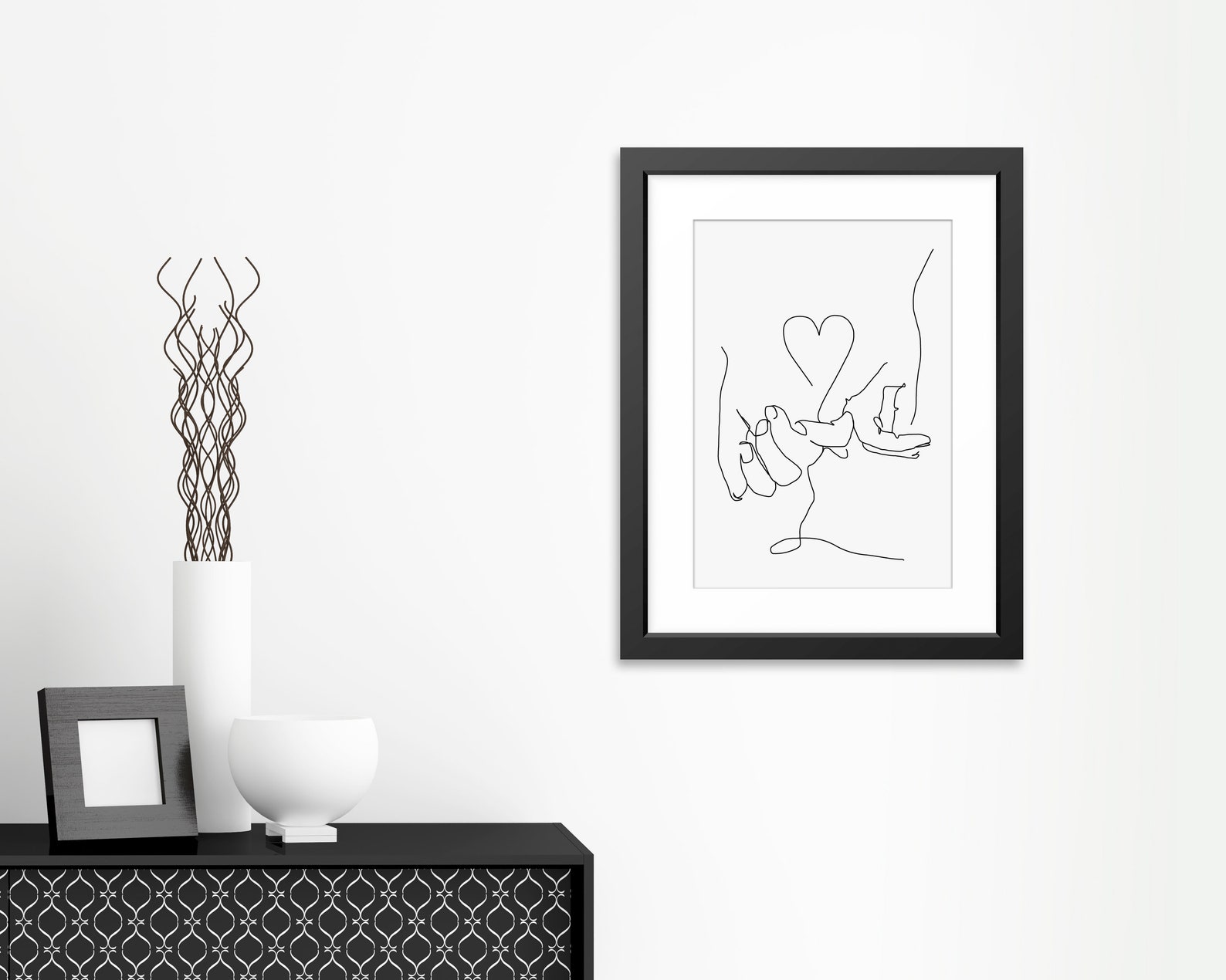 Line Drawing Hands Line Drawing Print Line Art Hand Line | Etsy