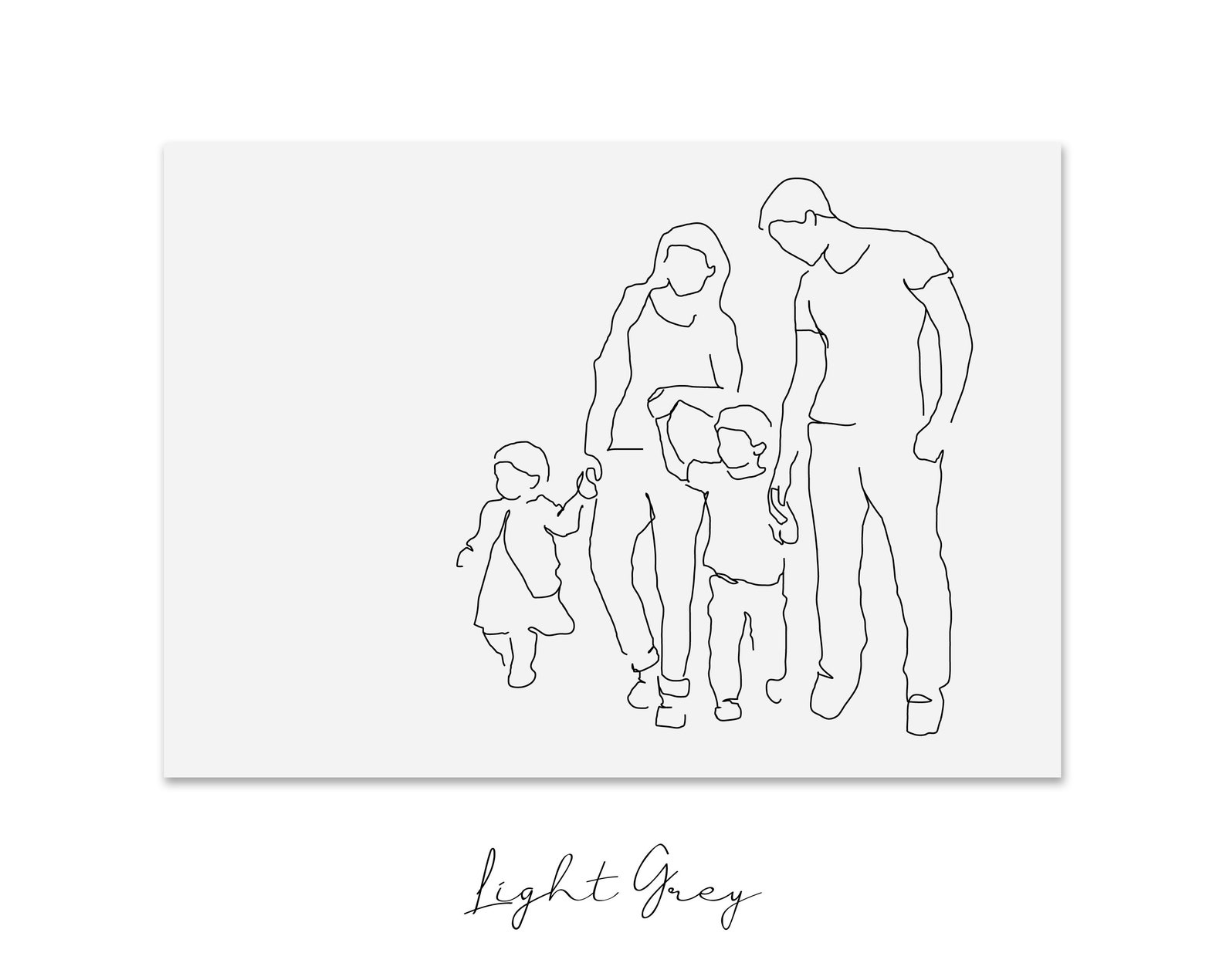 Family Portrait Family Print Family Wall Art Minimalist | Etsy