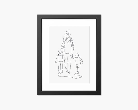 Family Line Art Family Drawing Family Illustration Line | Etsy