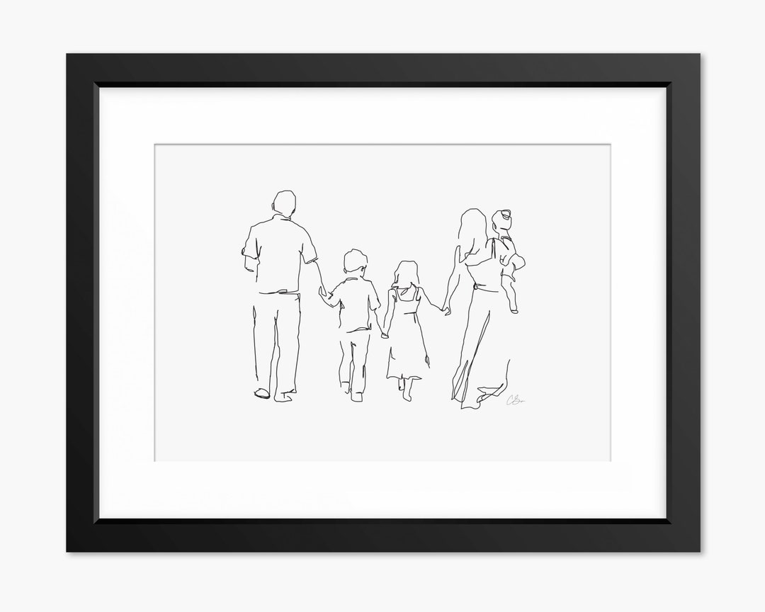 Family Drawing, Family Illustration, Family Portrait, Family Wall Art ...