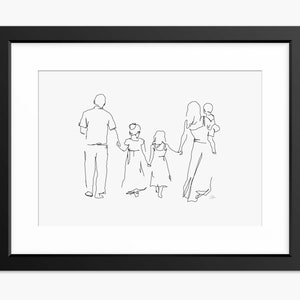 Family Print, Family Line Art, Family Drawing, Family Illustration ...
