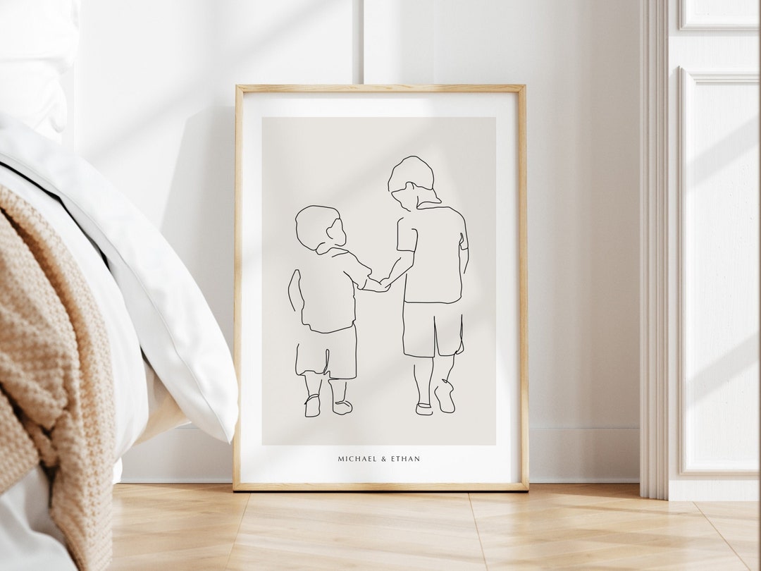 Brothers Print, Big Brother Art, Personalised Print for Mom, Mum ...