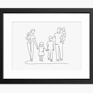 Family Drawing, Family Line Art, Family Portrait, Family Illustration ...