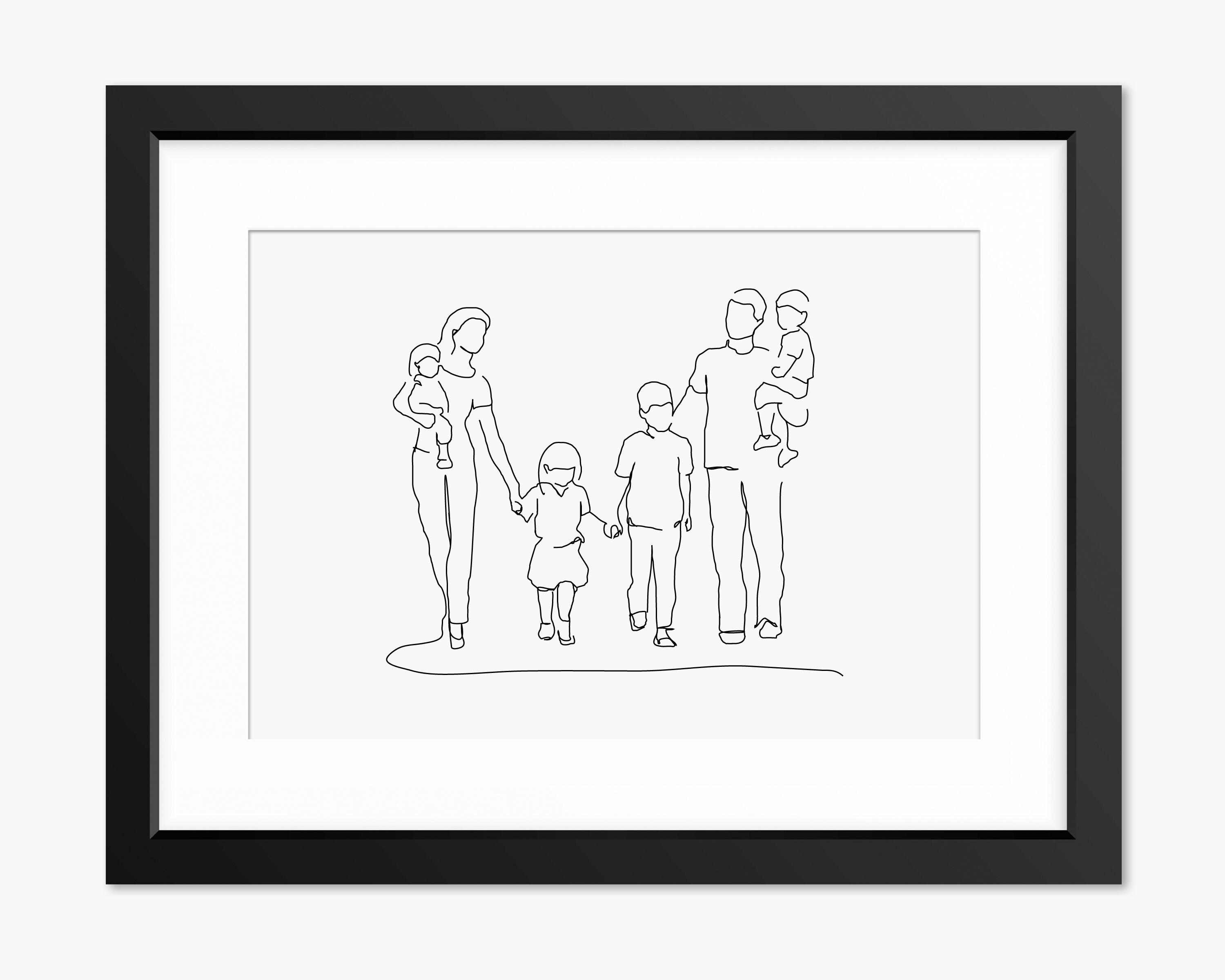 Family Drawing Family Line Art Family Portrait Family - Etsy UK