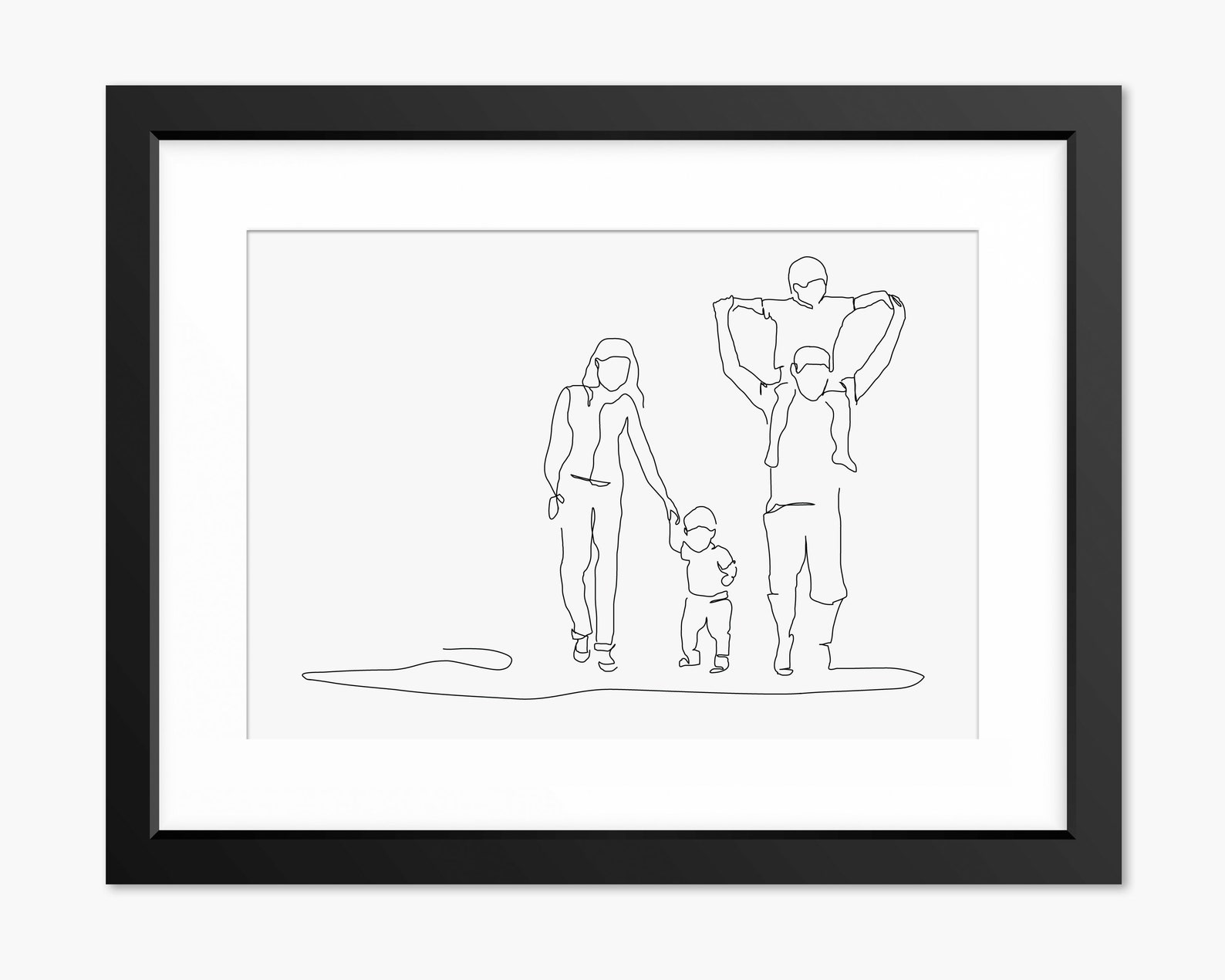 Family Print Family Line Art Line Drawing Family Portrait - Etsy