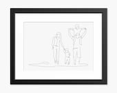 Family Print Family Line Art Line Drawing Family Portrait - Etsy UK