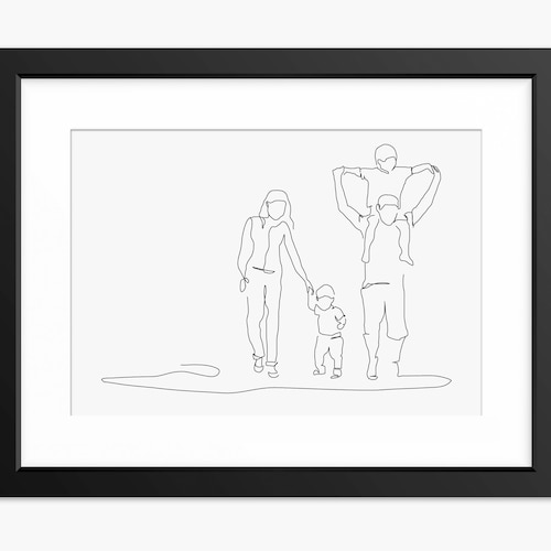 Line Art. Line Drawing Print Family Portrait Family Line - Etsy