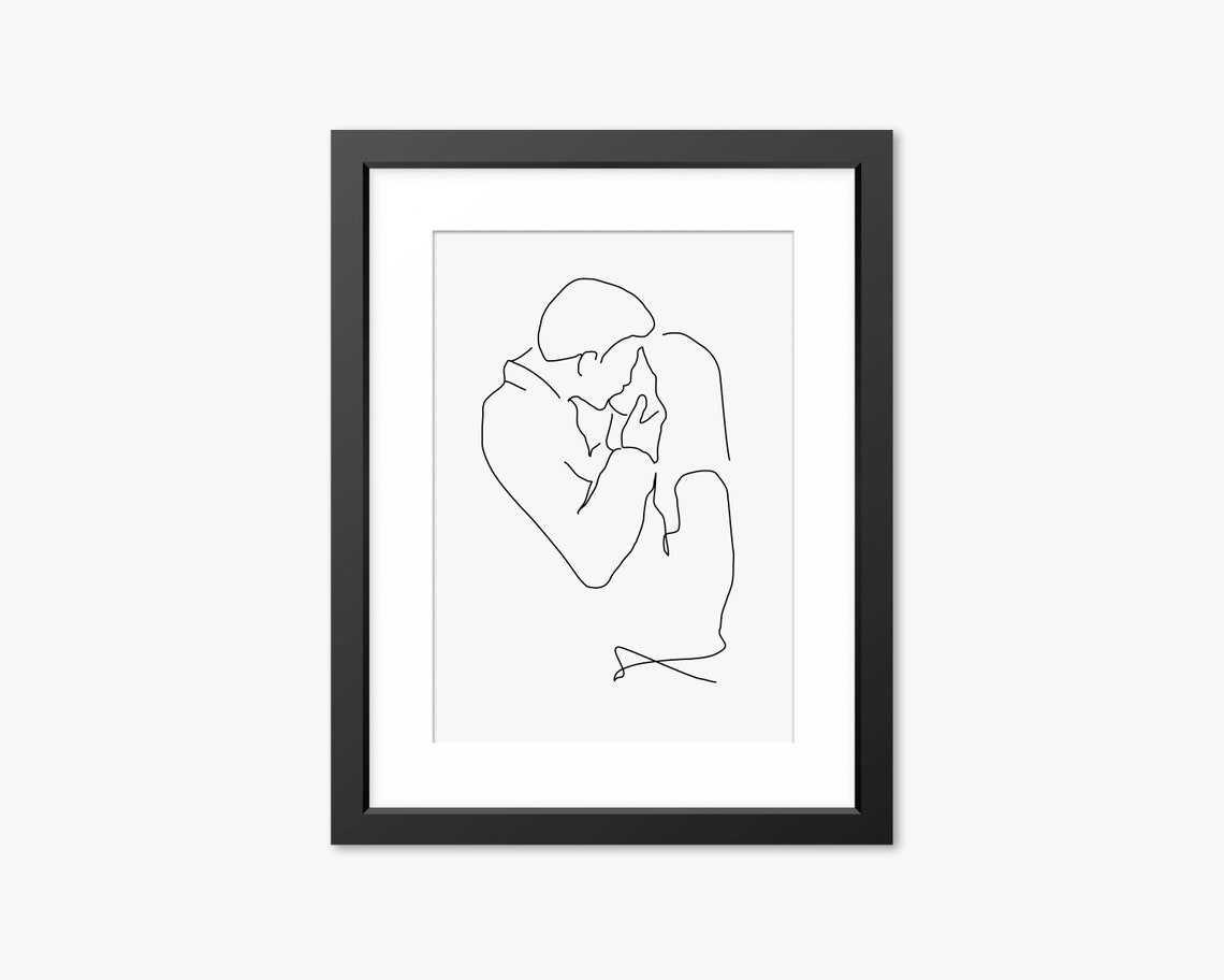 Romantic Print, Love Print, Line Art, Line Drawing, Gift for Her ...
