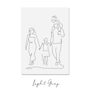 Line Drawing Line Art Print Family Print Family Portrait - Etsy