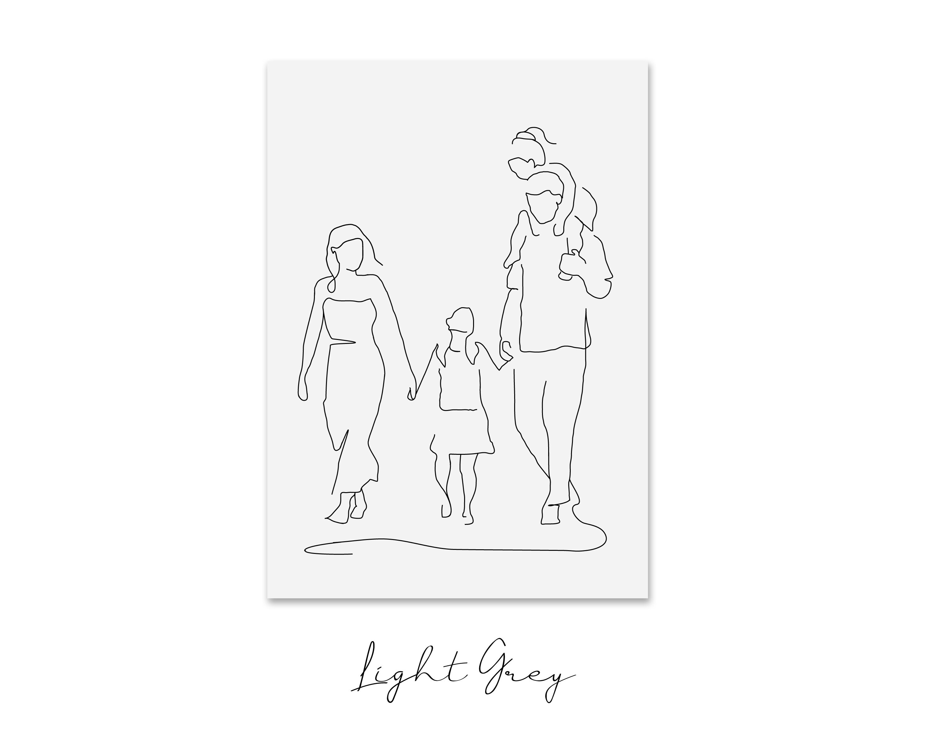 Digital Prints Art & Collectibles Prints Mother Father Child Fine Line ...