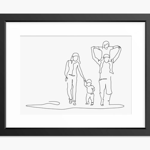 Line Art Print Line Drawing Family Print Family Portrait - Etsy