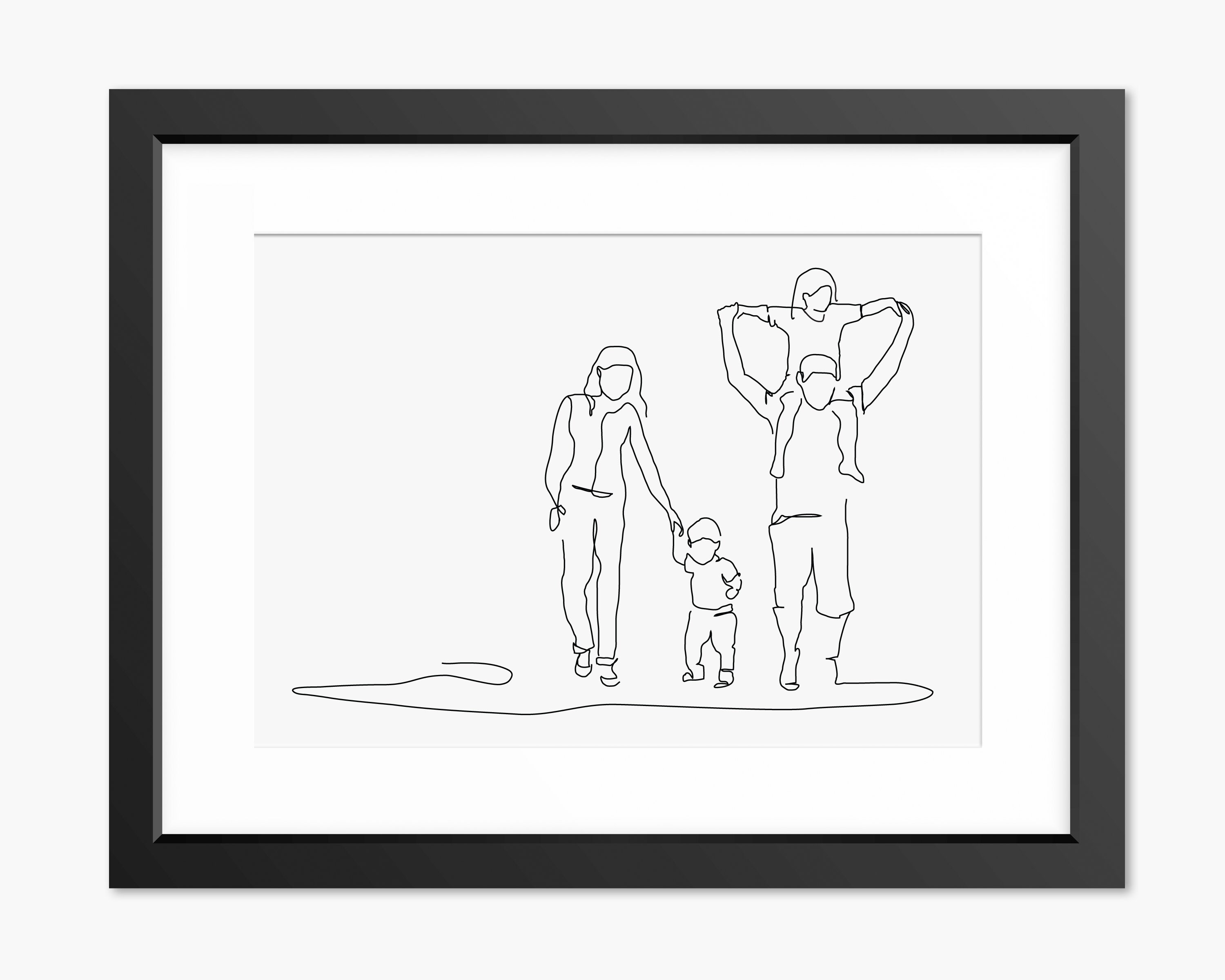 Family Print Family Line Art Family Illustration Family - Etsy