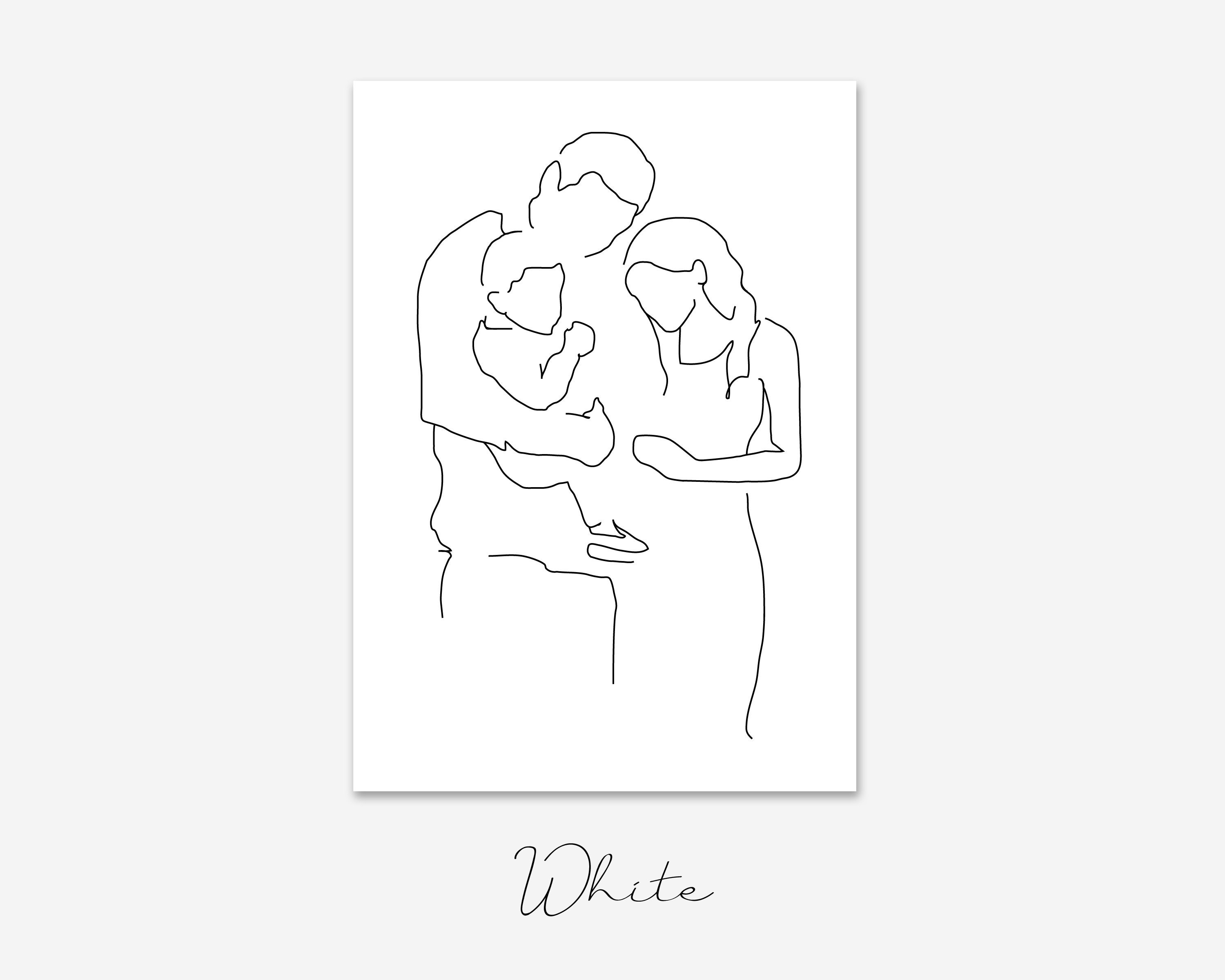 Family Print Family Line Art Family Wall Art New Baby Gift - Etsy